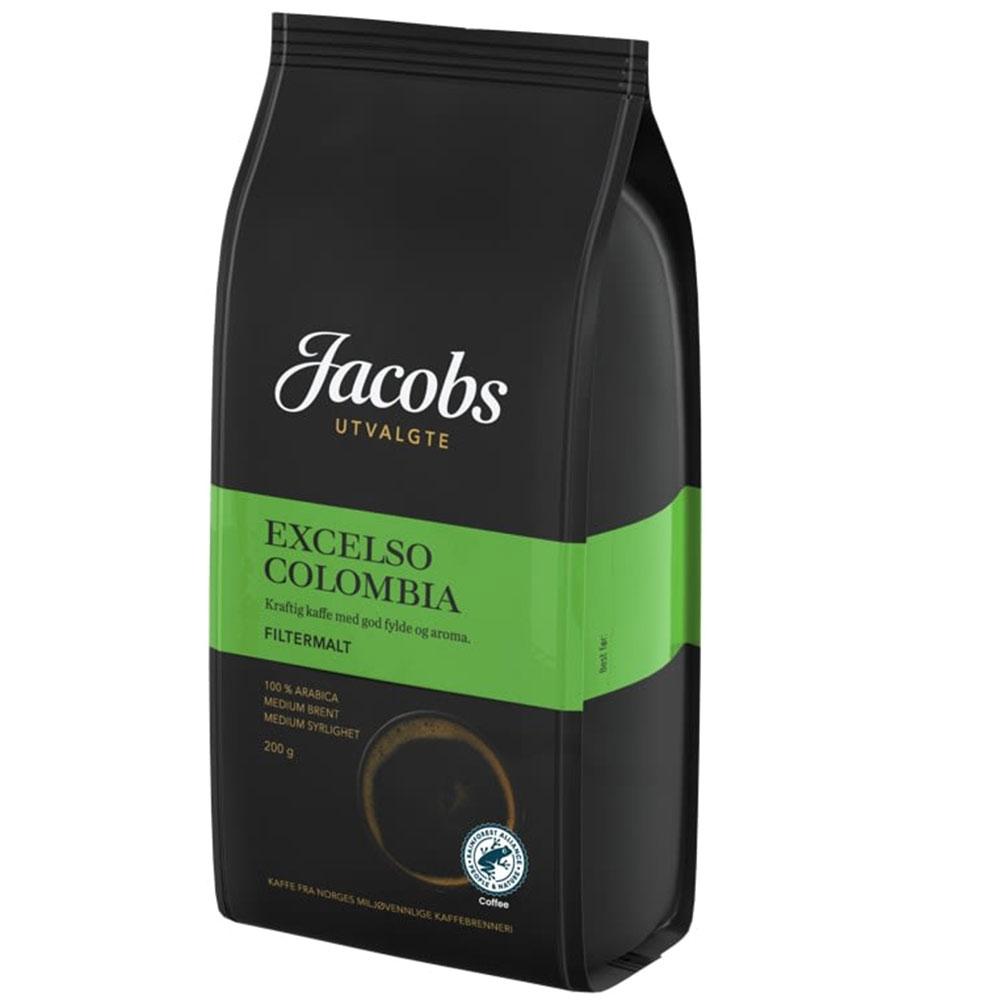 Excelso colombia filtermalt 200g jacobs. 6 poser - Kaffelageret.no